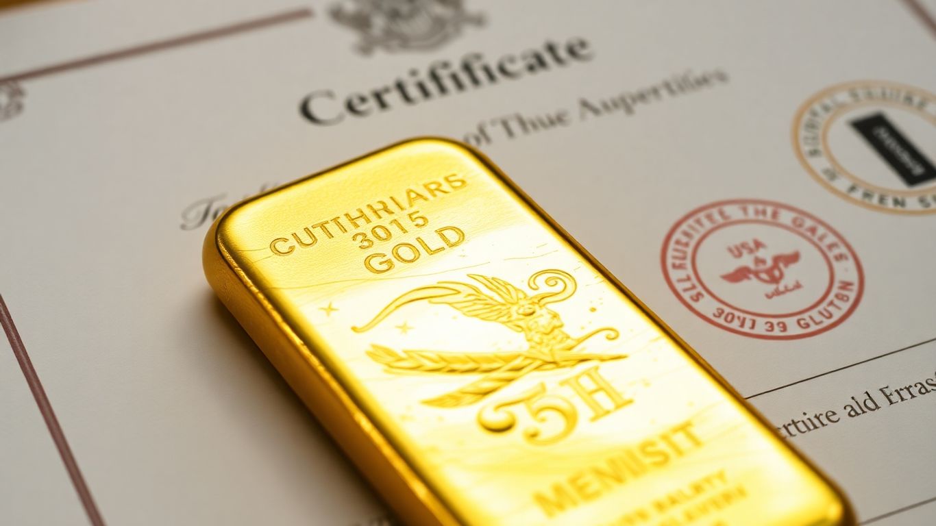 What is a certificate of authenticity for gold?