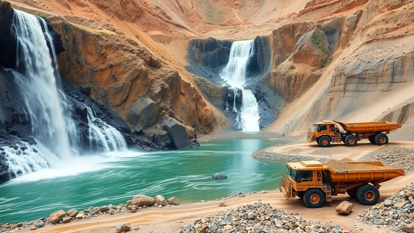 How is water consumption managed in gold mines?